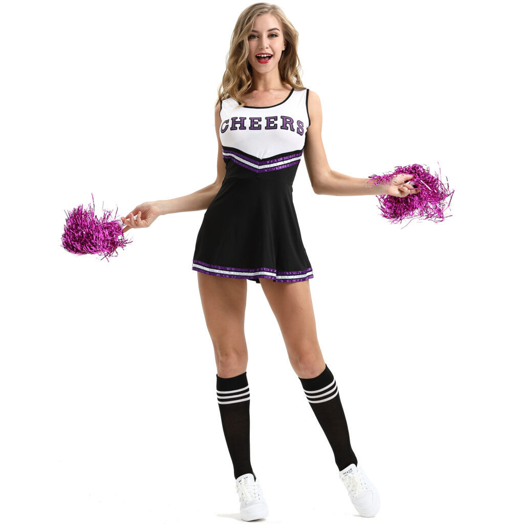 Large size female black cheerleading costume cheerleading uniform stage ...